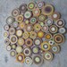 Round Large Wall Art Mustard Brown Green Home Decor Paper Circles Wall ...