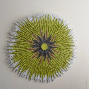 Huge Flower Wall Hanging Round Wall Decoration Chartreuse Home Decor ...