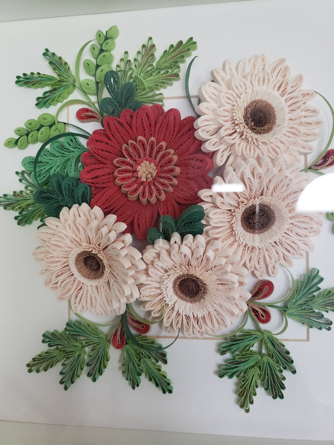 Quilled Flowers in Shadow Box Paper Art - Etsy