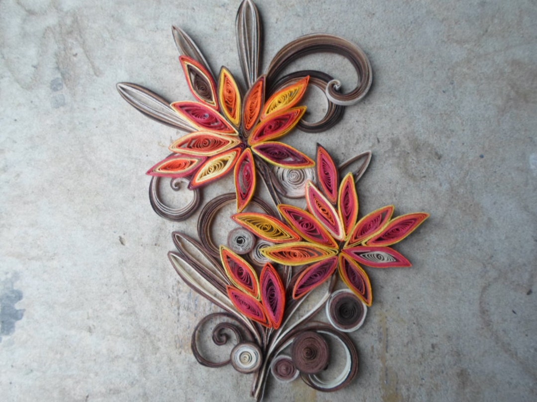 Maple Leaf Paper Quilling Wall Art: Fall Home Decor - Etsy