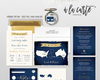 Destination wedding invitation Two Countries One Love | Etsy