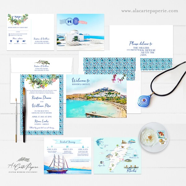 Greek Wedding Invitation - Etsy