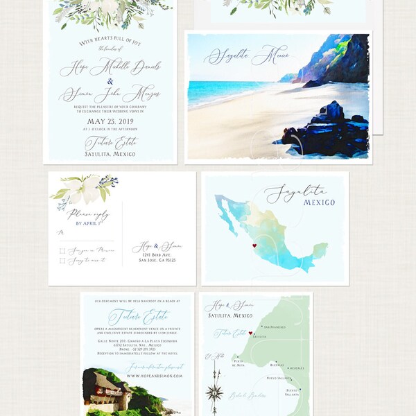 Destination Wedding Invitation Mexico - Etsy