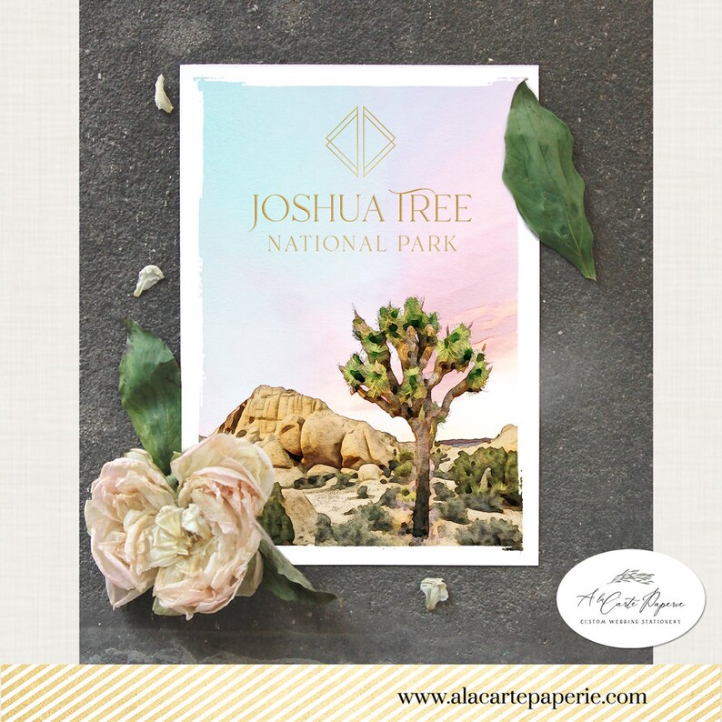 Joshua Tree Bohemian Destination Wedding Invitation Modern | Etsy