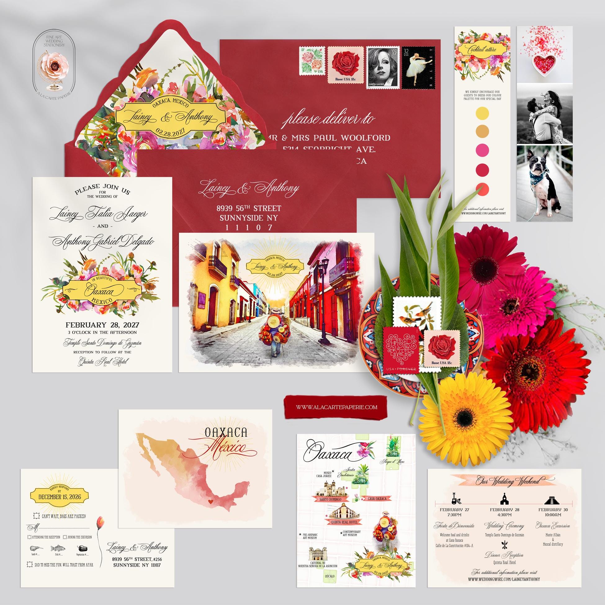 Oaxaca Wedding Invitation Mexico Beach Postcard Destination Wedding