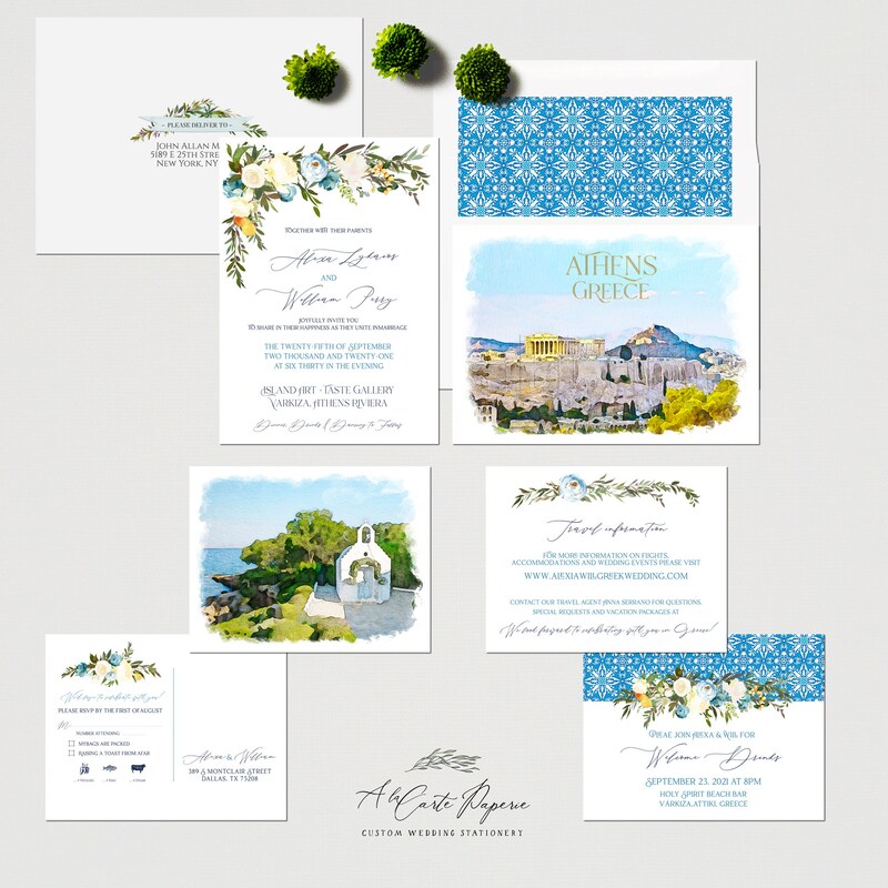 Greek Wedding Invitation - Etsy