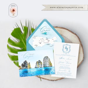 Capri Island Italy Amalfi Coast Watercolor Illustrated Destination ...