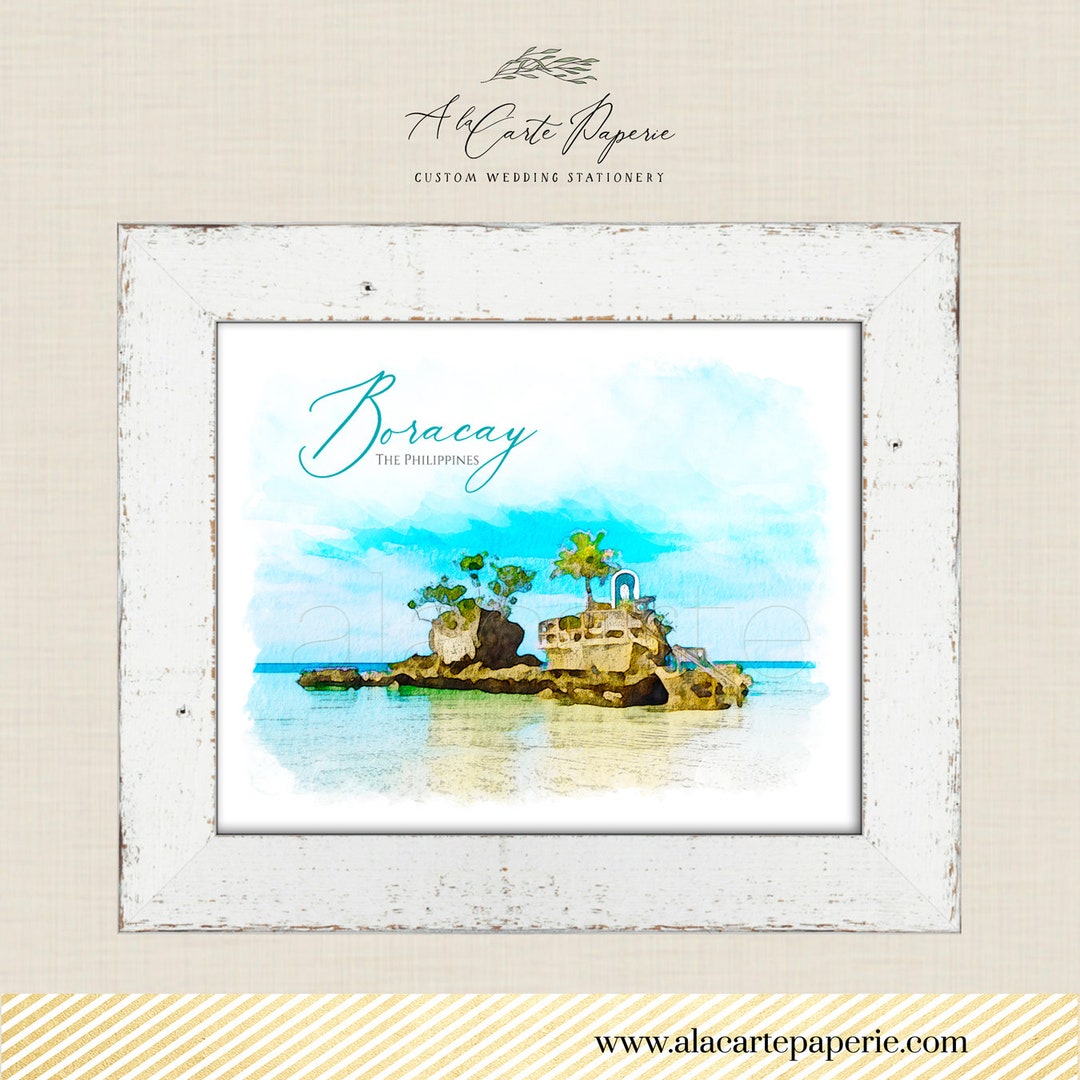 Boracay Philippines Illustration Art Print From an Watercolor Painting ...