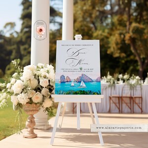 Cabo San Lucas Mexico Wedding Welcome Sign El Arco Land's End Los Cabos ...