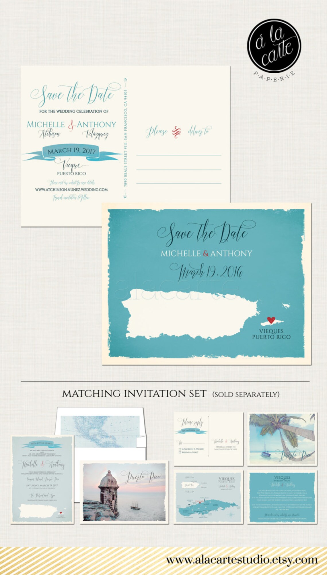 Puerto Rico Destination Wedding Invitation Puerto Rico Save - Etsy