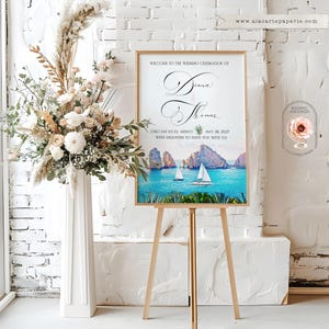 Cabo San Lucas Mexico Wedding Welcome Sign El Arco Land's End Los Cabos ...