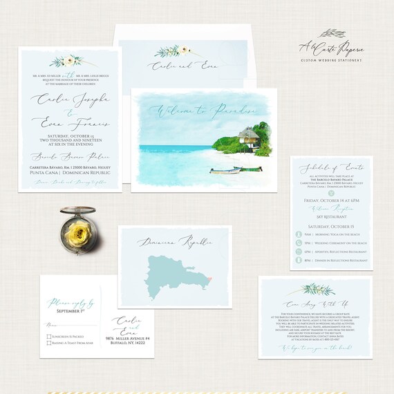 Ejemplos De Invitaciones Para Bodas En Destinos De República Dominicana
