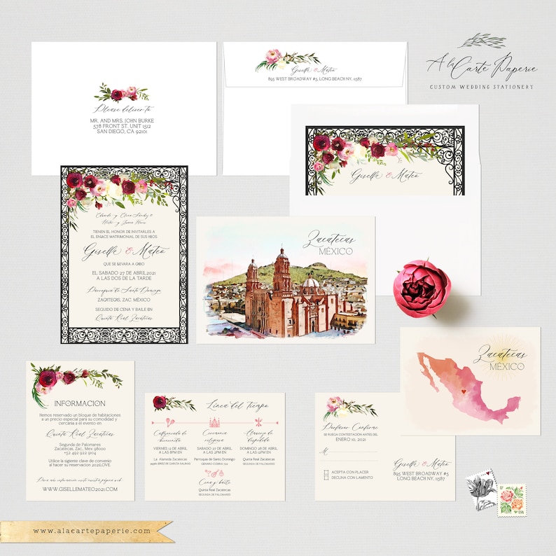Destination Wedding Invitation Mexico Zacatecas Traditional - Etsy