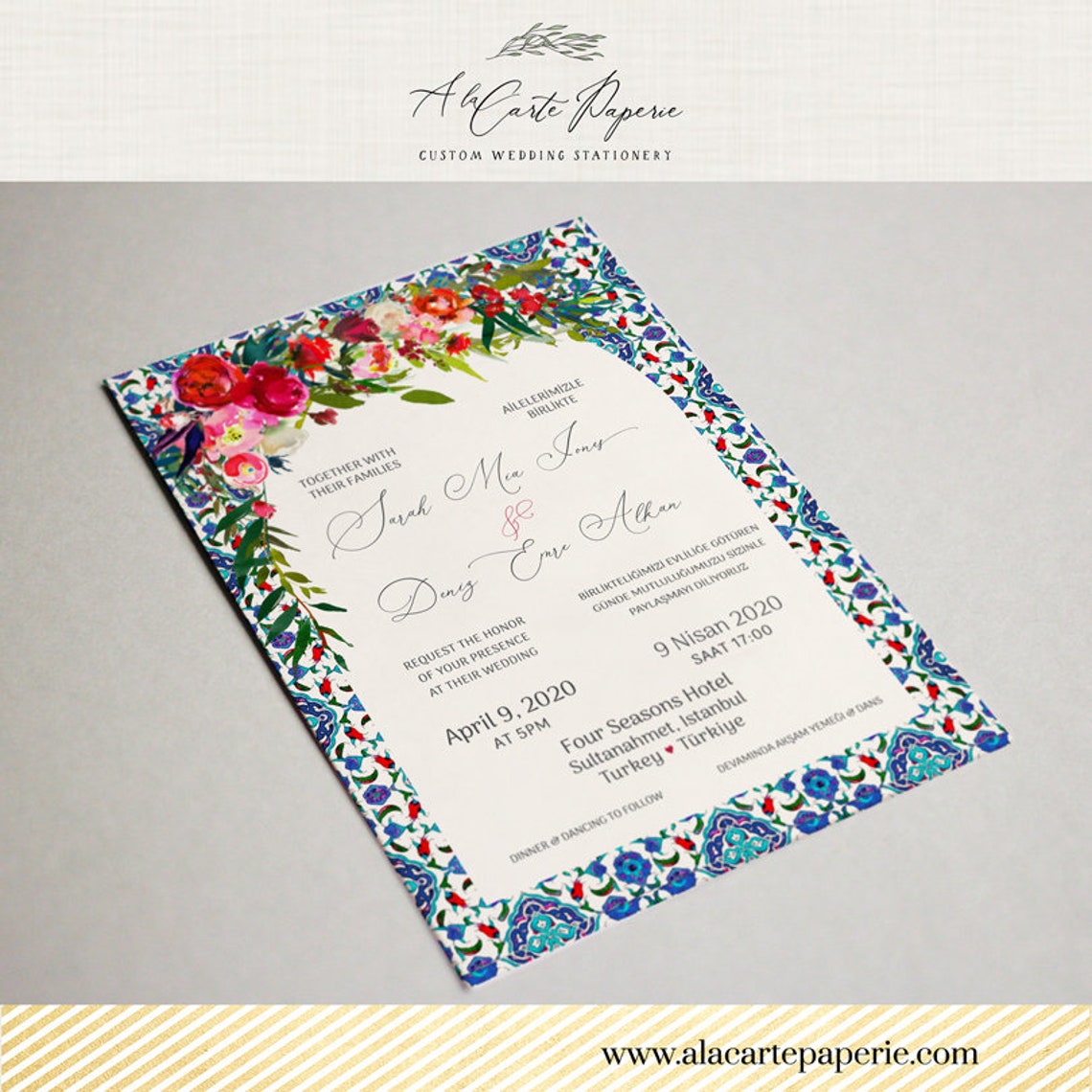 Istanbul Turkey Turkish Destination Wedding Invitation with | Etsy