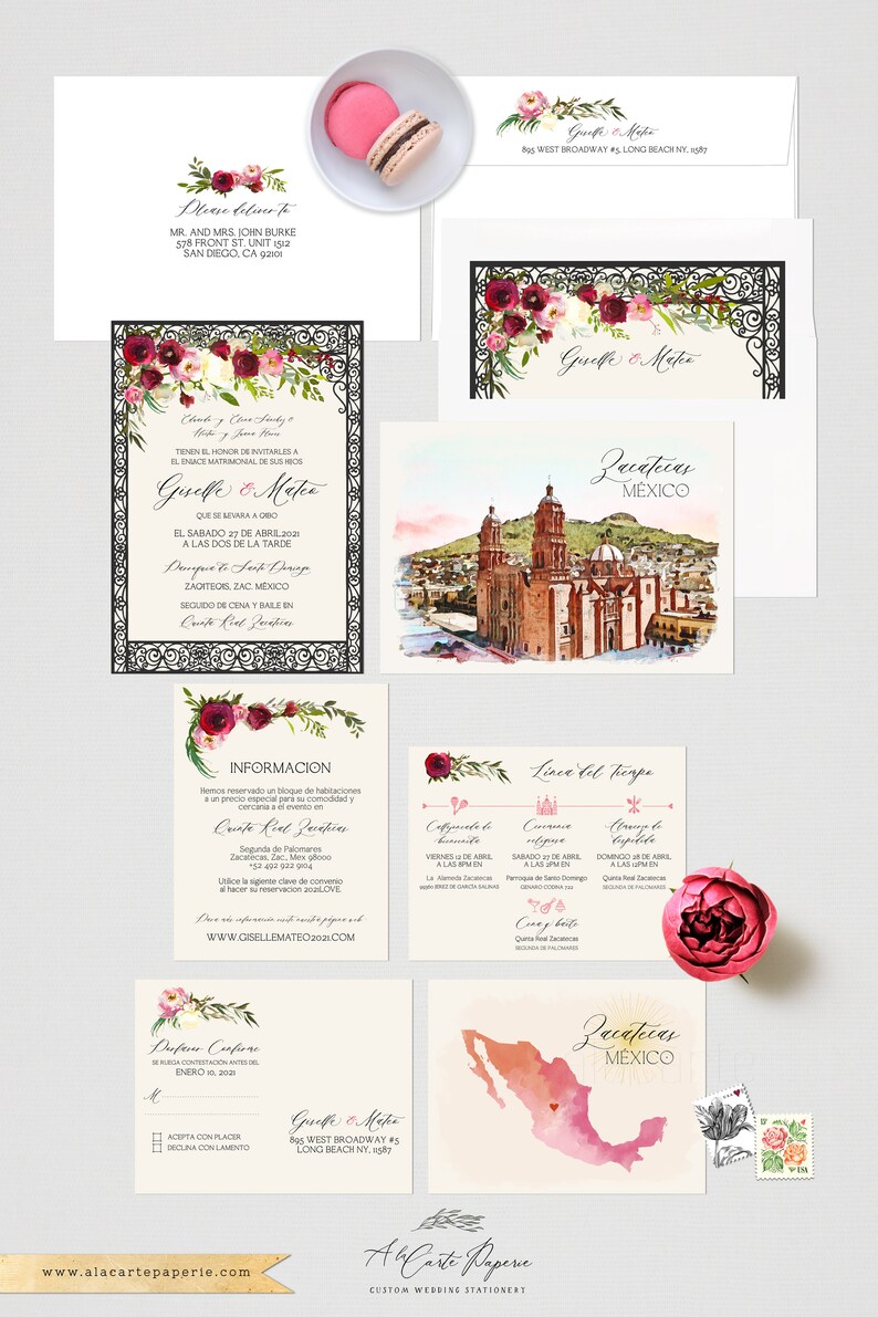 Destination Wedding Invitation Mexico Zacatecas Traditional - Etsy