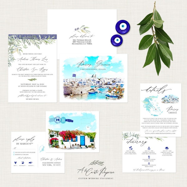 Greek Wedding Invitation - Etsy