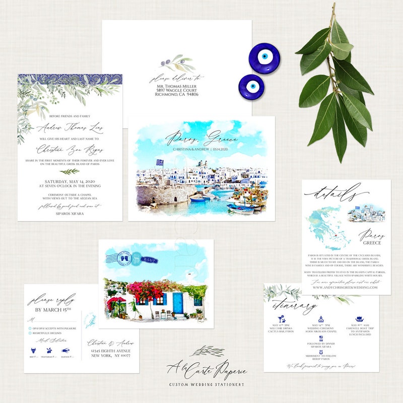 Greek Wedding Invitation - Etsy