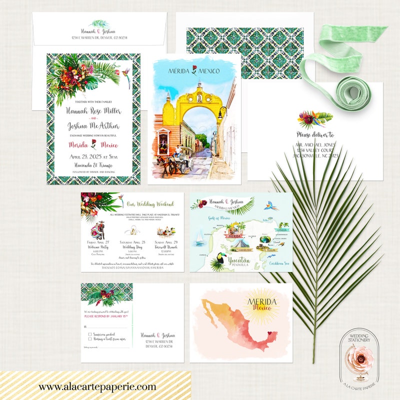 Destination Wedding Invitation Mexico - Etsy