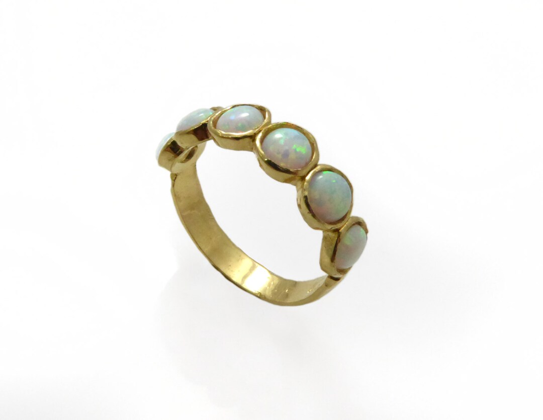 Gold Ring. White Opal Gold Ring. White Opal Ring. Gold Jewelry. Dainty ...