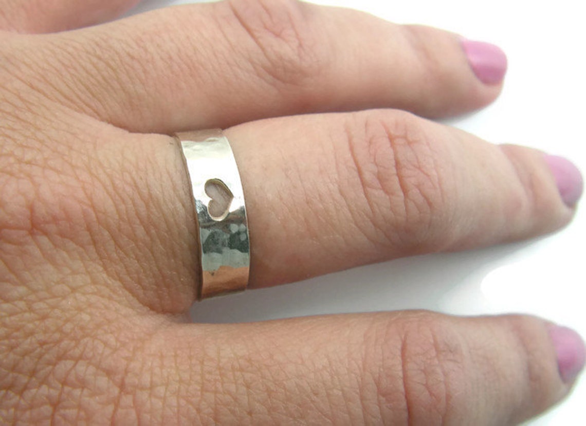 Sterling Silver Heart Ring. Heart Sterling Silver Ring. Silver - Etsy