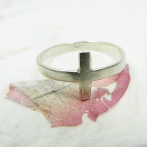 Cross Sterling Silver Ring . Cross Symbol Jewelry. Christianity Ring ...