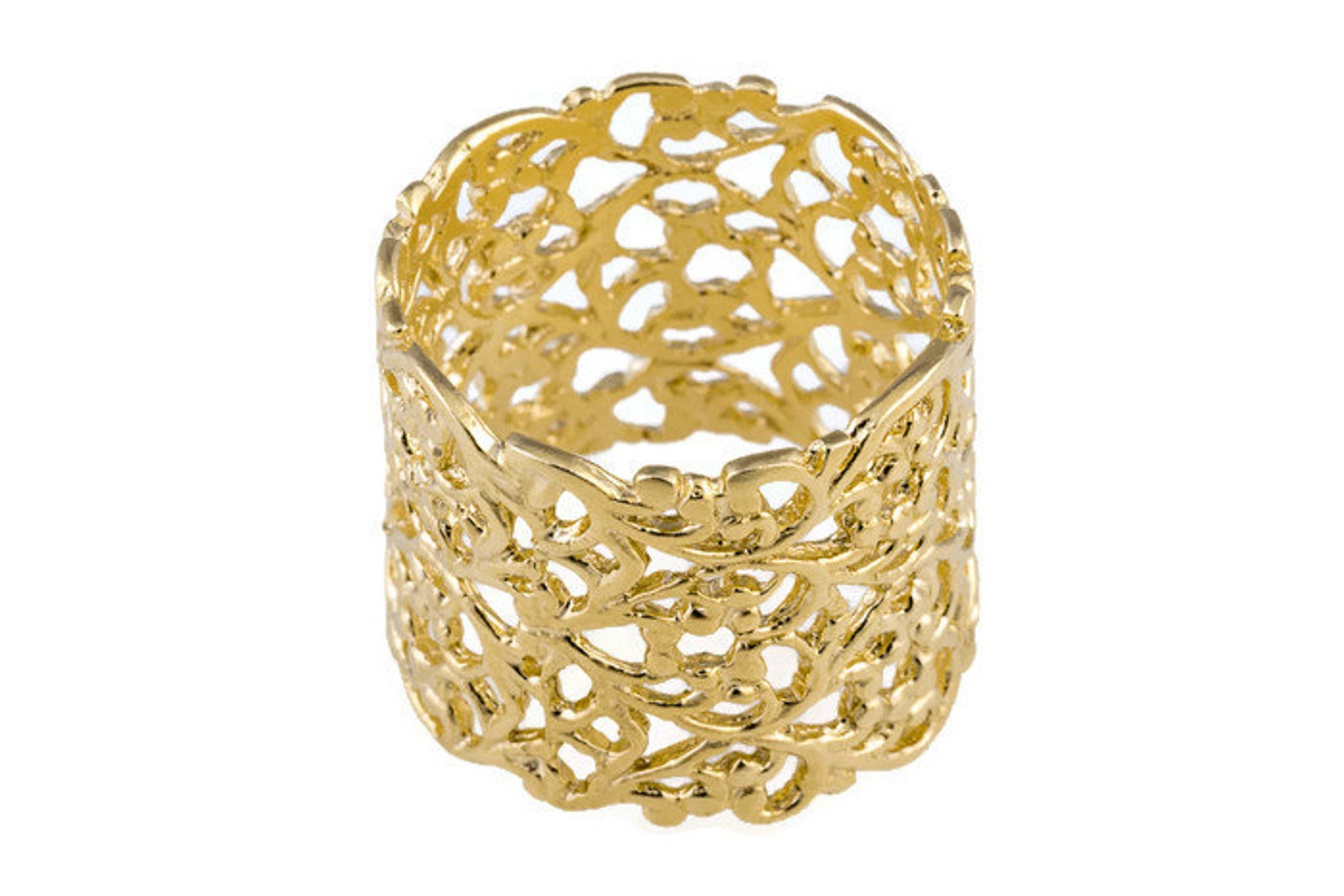 Lace Gold Ring. Lace Ring. Wide Gold Ring. Wide Ring. Wide - Etsy