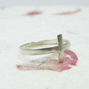 Cross Sterling Silver Ring . Cross Symbol Jewelry. Christianity Ring ...