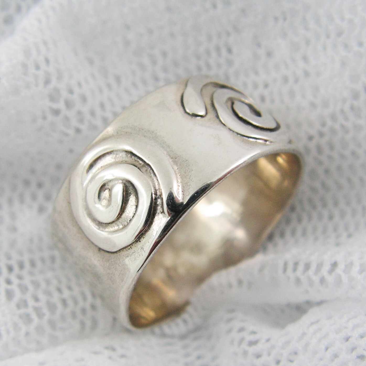 Sterling Silver Ring. Silver Jewelry. Vintage Ring. Wide Silver Ring ...