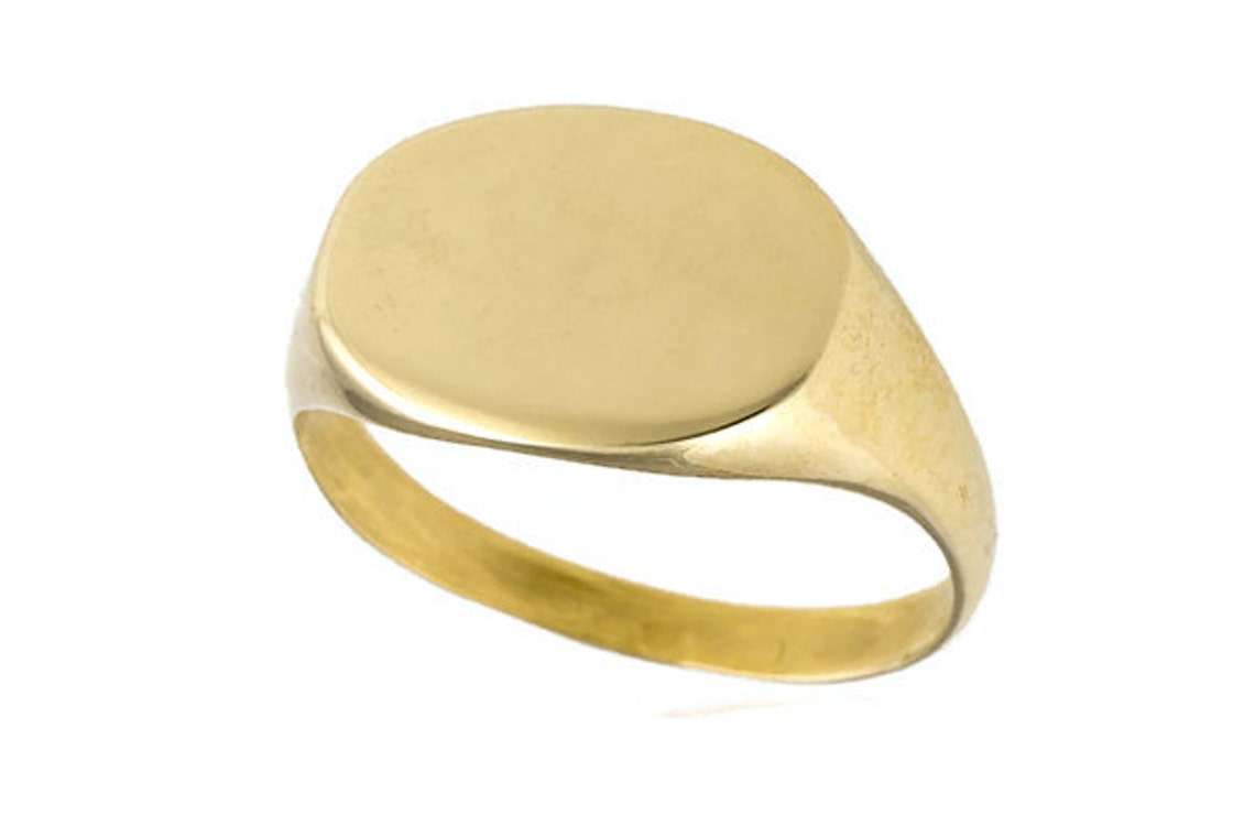 Gold Signet Ring. Signet Gold Ring. Gold Ring. Wide Gold Ring. Plain ...