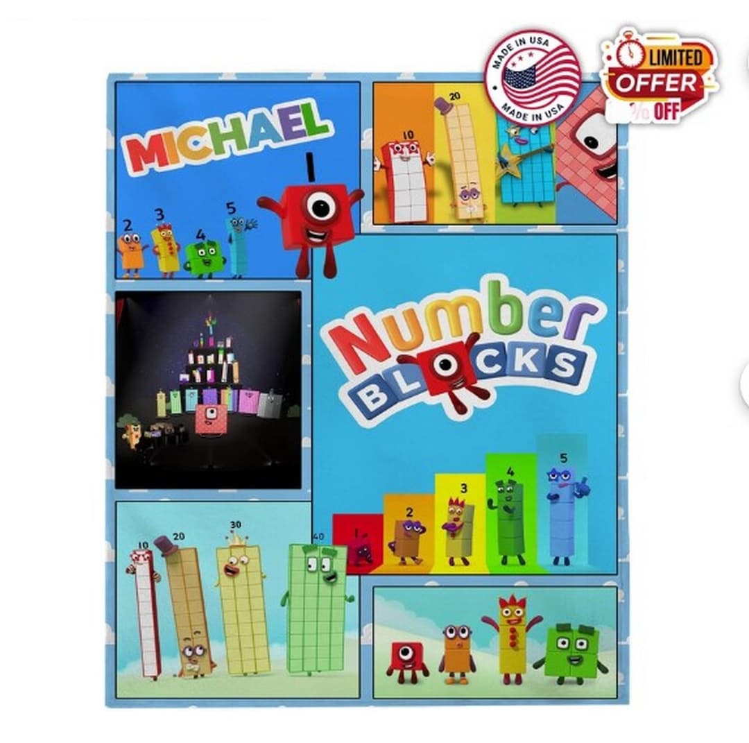 Personalized Numberblocks Blanket, Numberblocks Blanket, Numberblocks ...