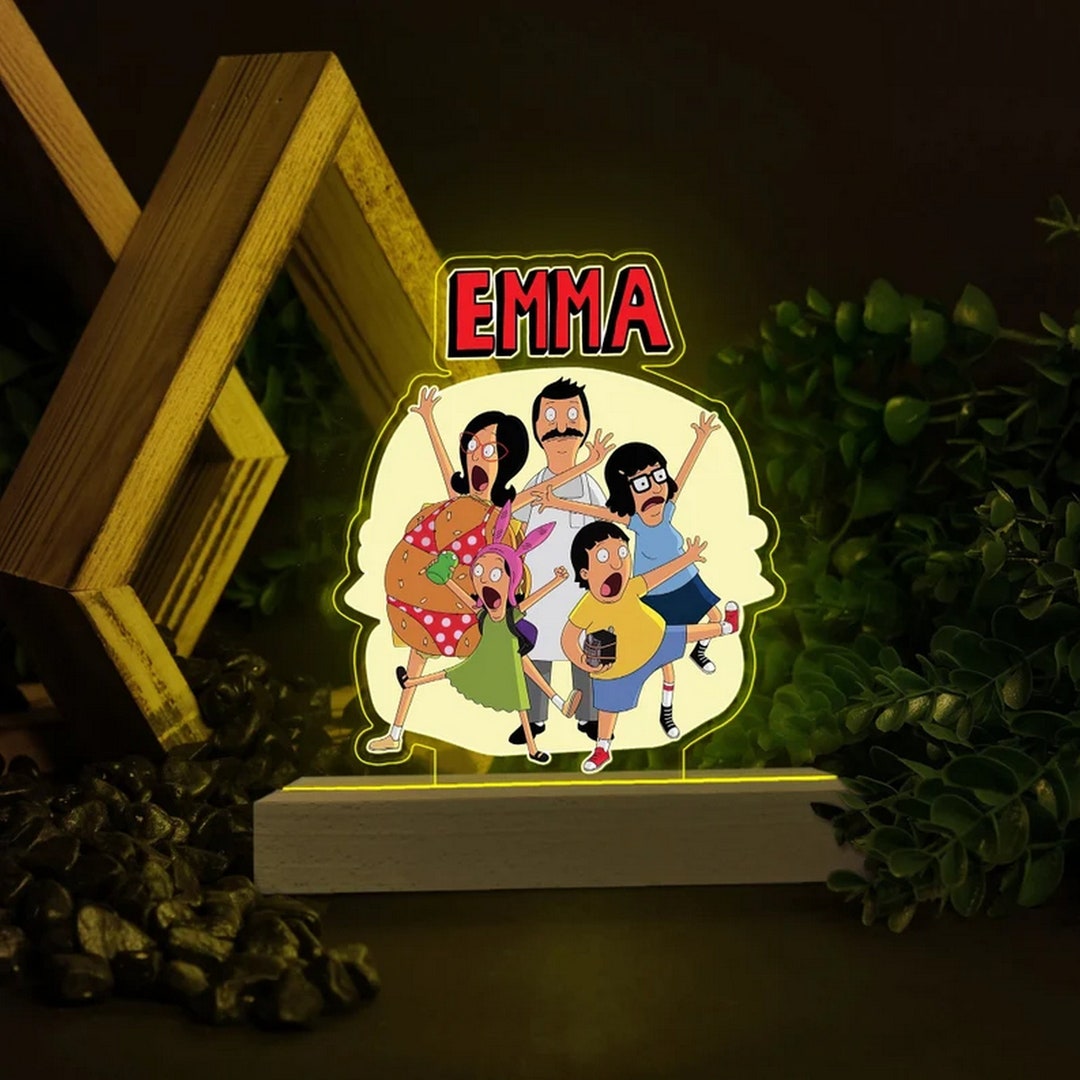 Emma Bobs Burger Family Night Light Custom Night Light With - Etsy