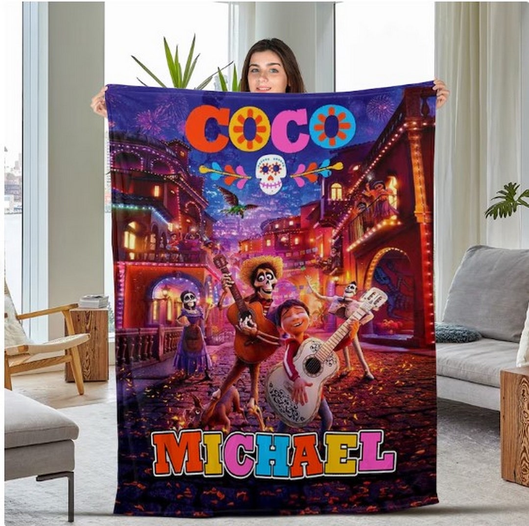 Coco Movie Blanket, Personalized Dis.ney Coco Characters Blanket, Dis ...