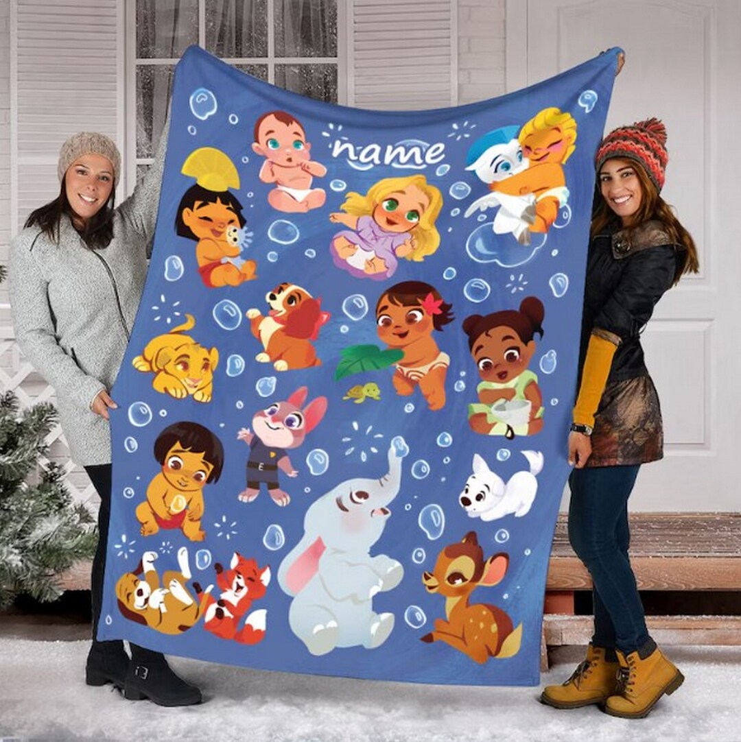 Personalized Name Dis..ney Baby Characters Blanket, Baby Throw Fleece ...