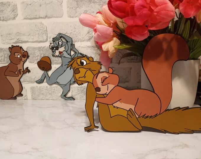 Set of 3 Large Cutouts Merlin, Arthur and Their Smitten Squirrels - Etsy