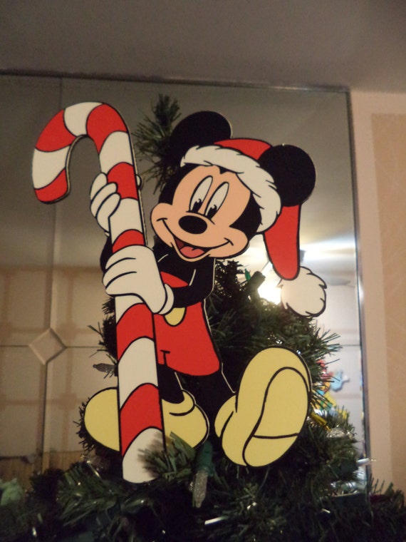 Candy Cane Mickey Mouse Tree Topper - Etsy