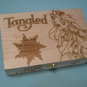 Tangled / Rapunzel Etched Wood Trinket Box - Etsy