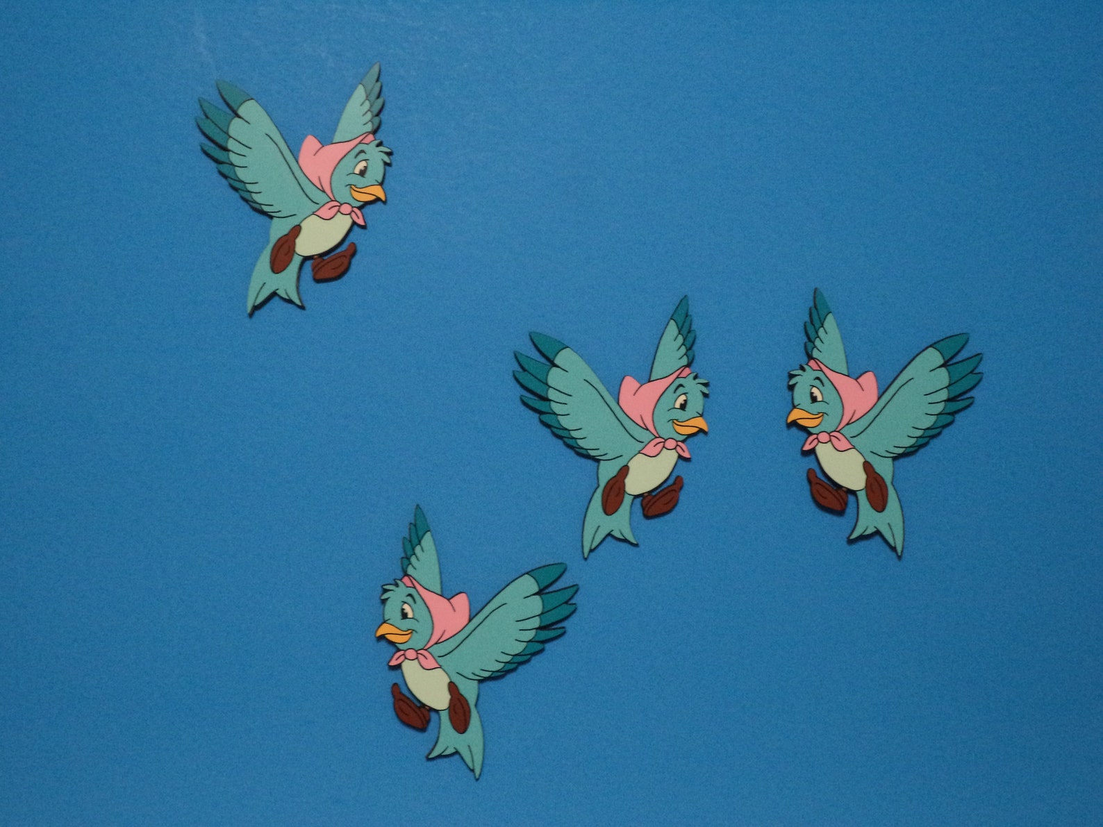 Set of 4 Cinderella birds / Room Decor | Etsy