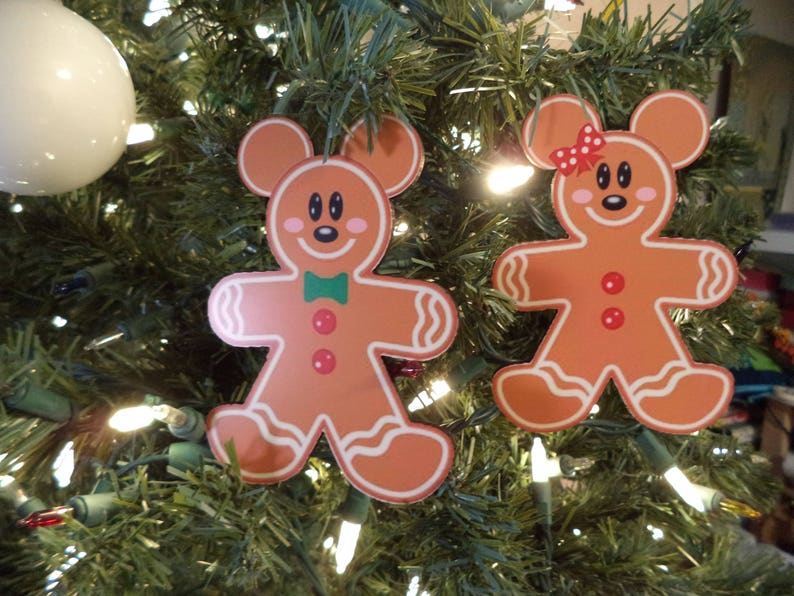 Set of 12 Mickey & Minnie Gingerbread Ornaments | Etsy