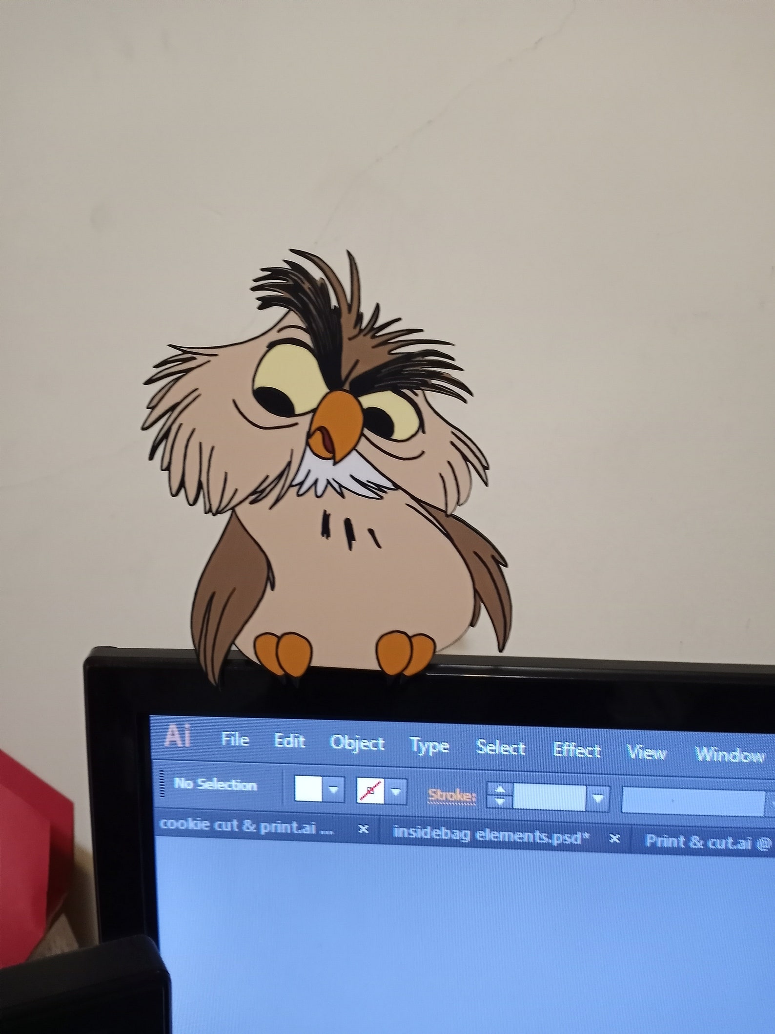 Archimedes the Owl / Character Cutout Monitor TV or Shelf - Etsy