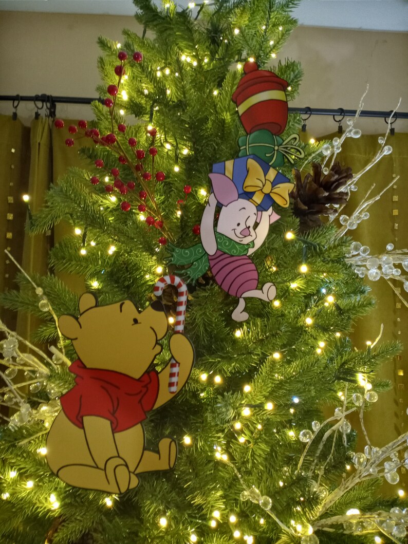Candy Cane Winnie the Pooh Tree Topper / Large Ornament - Etsy