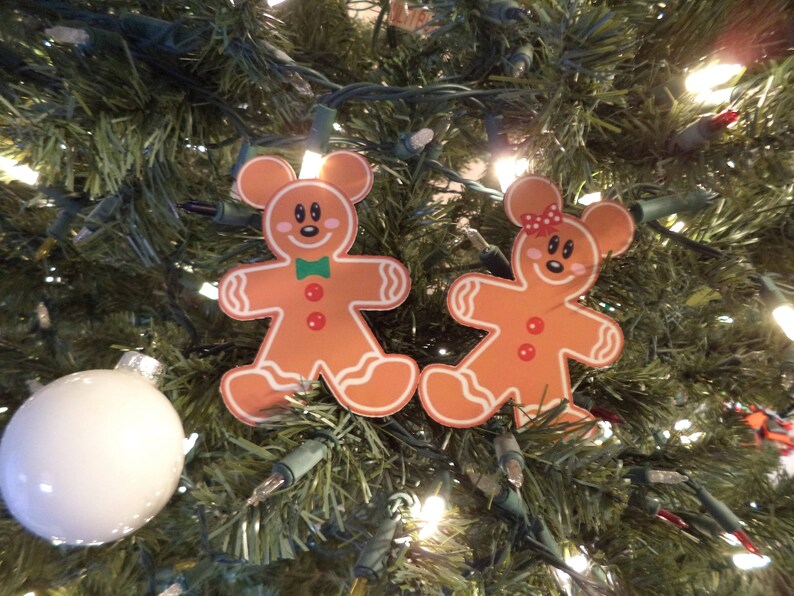 Set of 12 Mickey & Minnie Gingerbread Ornaments | Etsy
