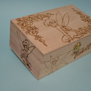 Peter Pan's Tinkerbell Etched Wood Trinket Box - Etsy