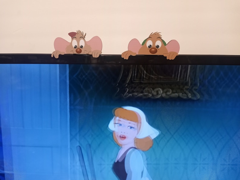 Jaq and Gus TV / Computer Monitor Peeking Pals - Etsy