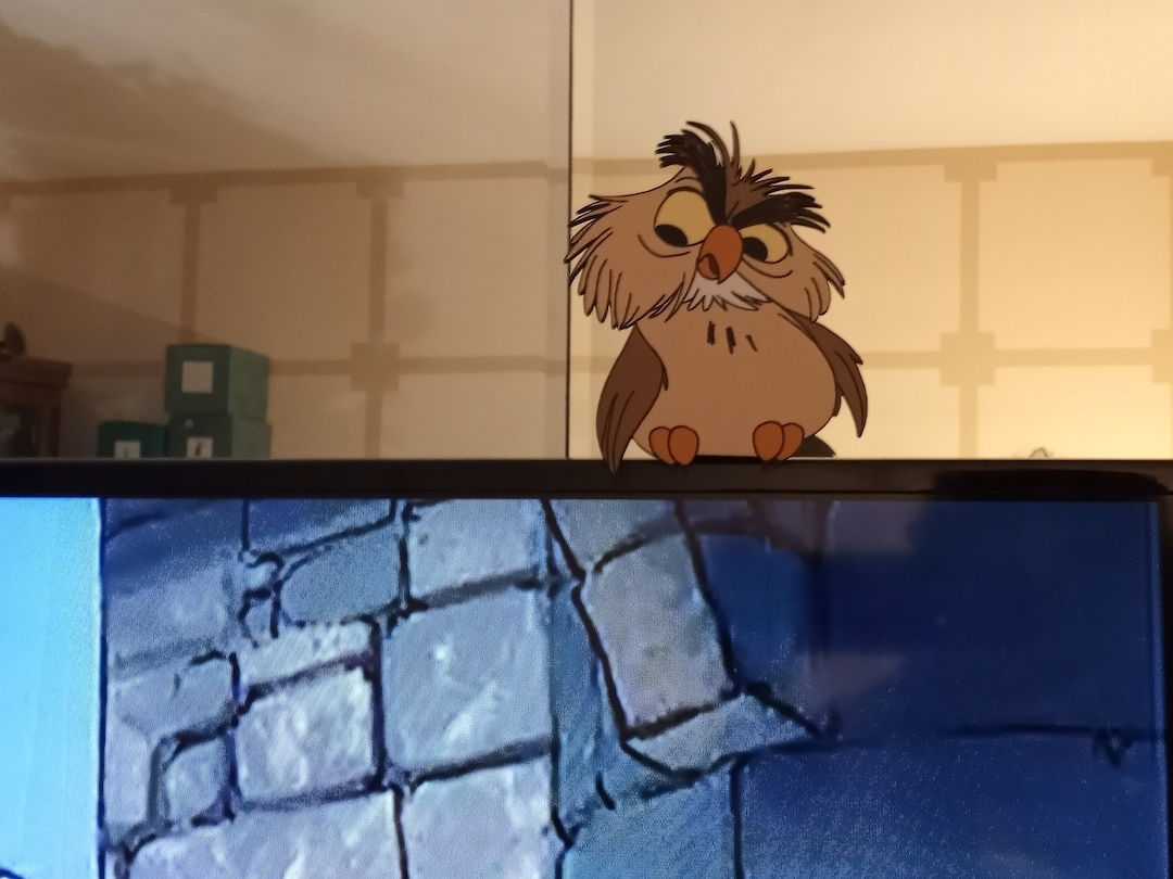 Archimedes the Owl / Character Cutout Monitor, TV or Shelf Sitting Pal ...