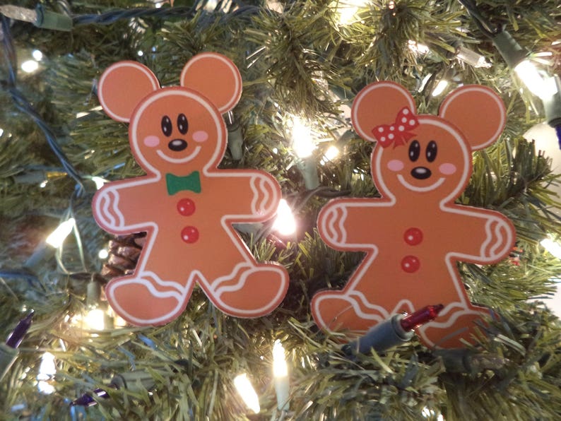 Set of 12 Mickey & Minnie Gingerbread Ornaments | Etsy