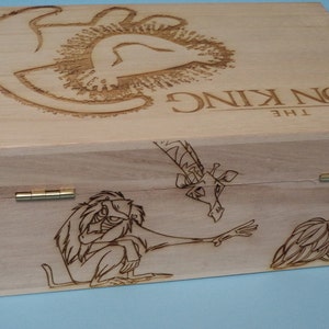 Etched Wood Lion King Trinket Box - Etsy