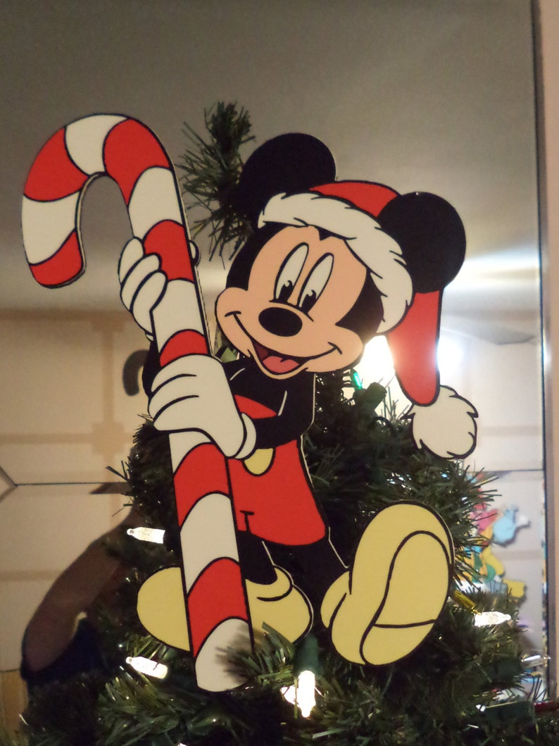 Candy Cane Mickey Mouse Tree Topper - Etsy