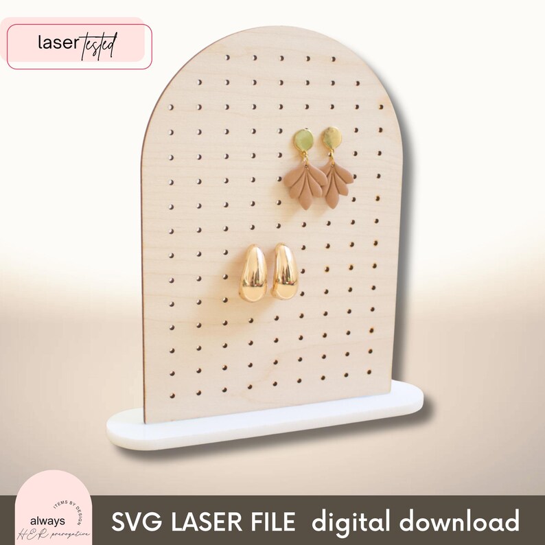 Earring Stand SVG (DIGITAL FILE) | Cut File for Laser Cutting | Modern ...
