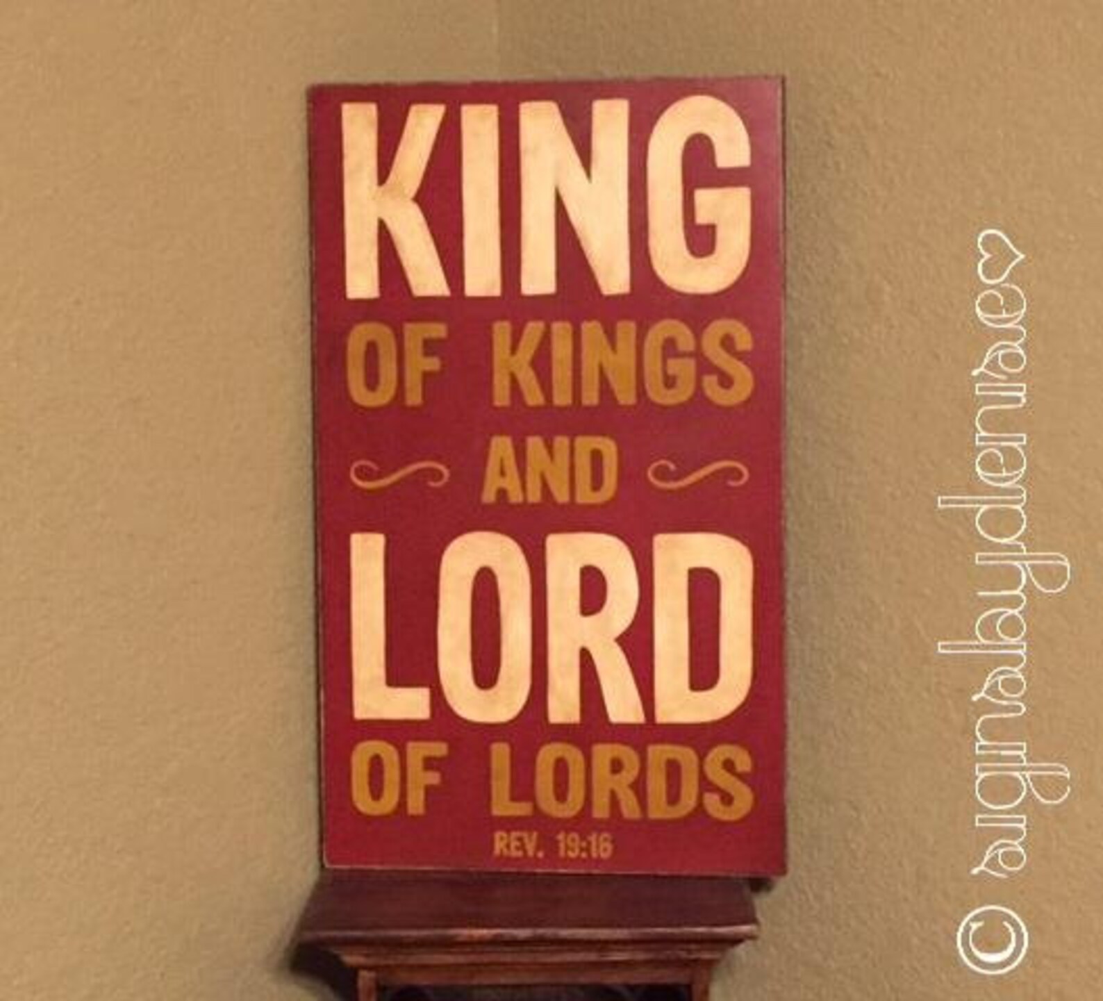 Scripture Sign, King of Kings and Lord of Lords, Rev. 19:16 Sign - 24 ...