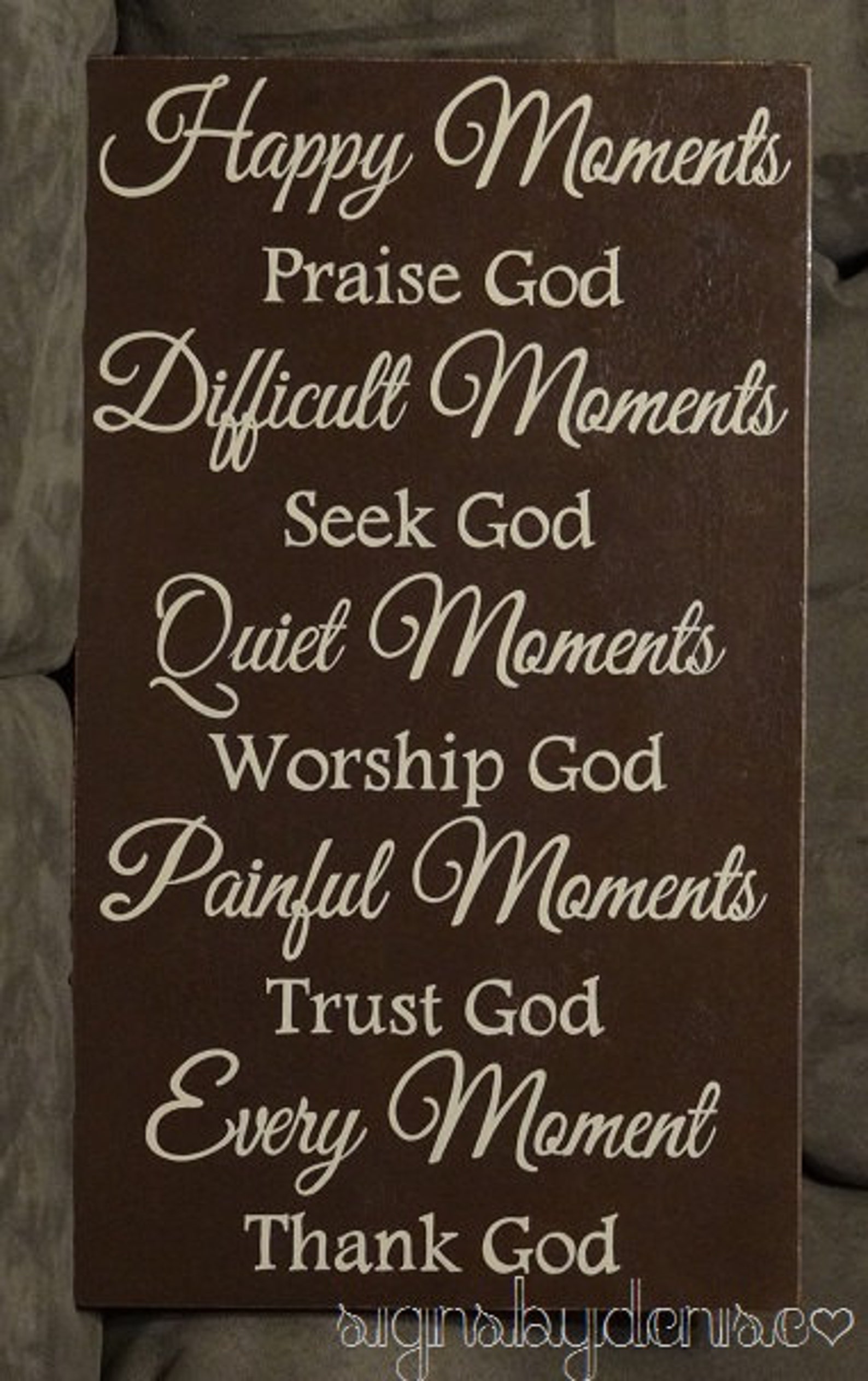 Every Moment Thank God Inspirational Sign 14 X 24 Signsbydenise - Etsy